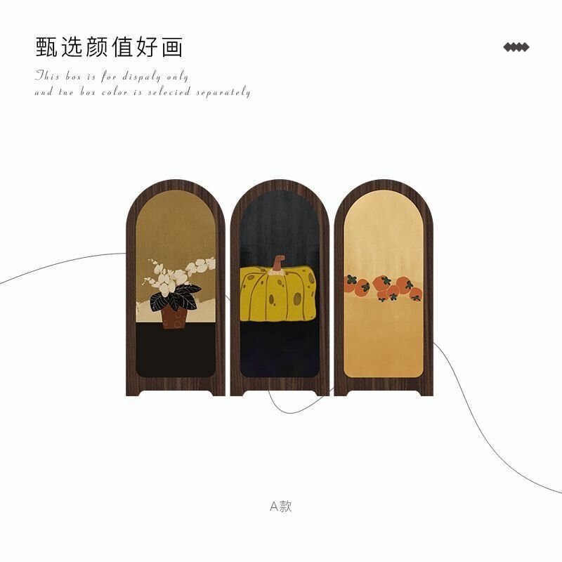 Деревянная ширма в китайском стиле - настольный экран-перегородка, ручная роспись, универсальный интерьерный акцент