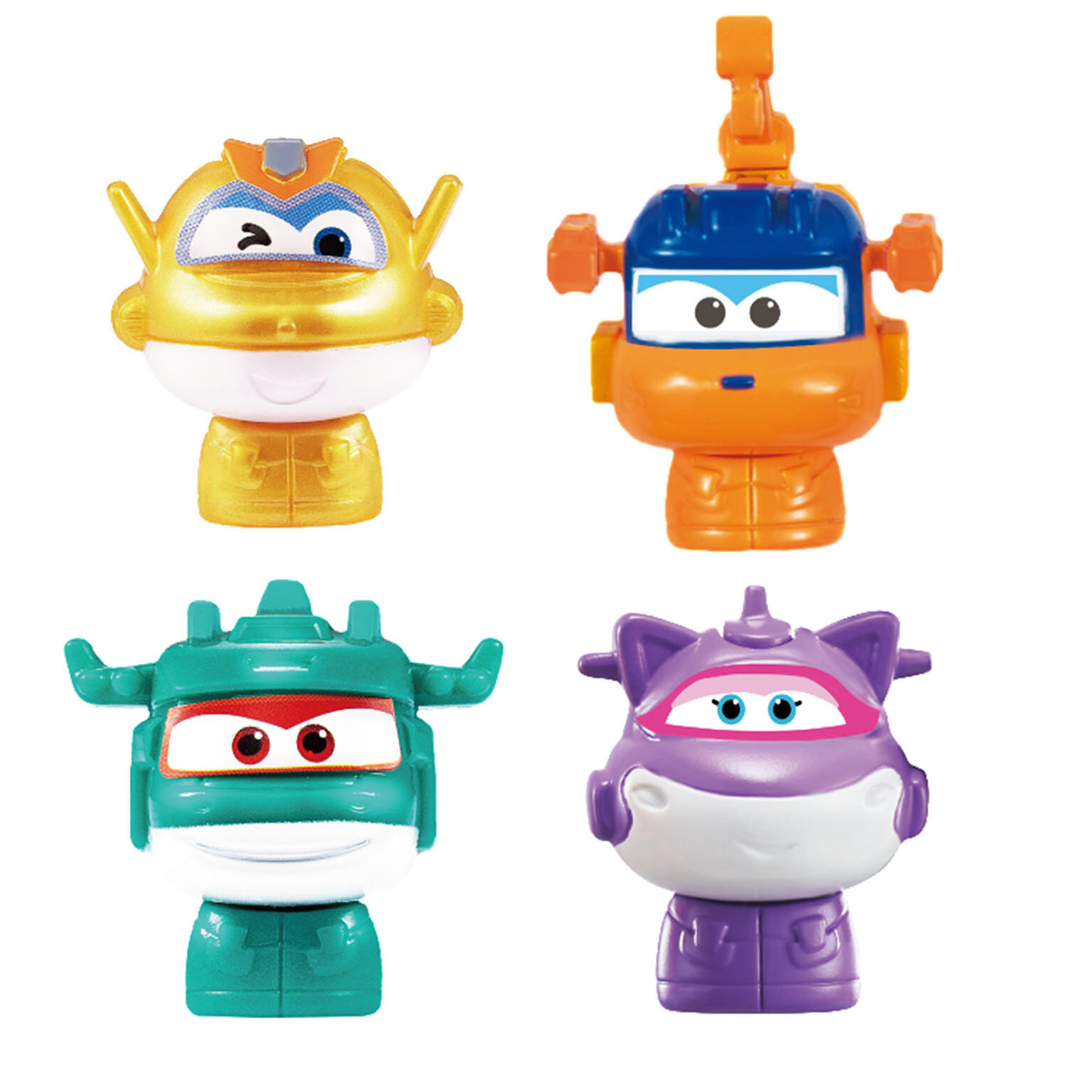 Супер Крылья Набор из 4х мини-фигурок трансформер (Голден бой, Кристал, Тино, Марти), Super Wings, EU781040-B