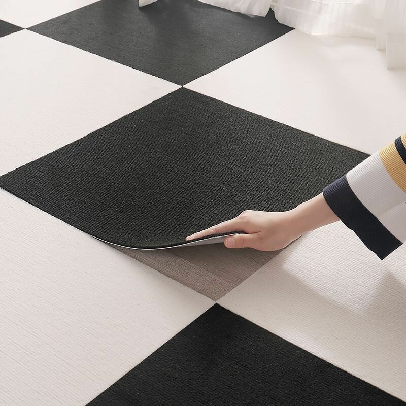 Теплая белая + черная ковровая плитка 60 см x 60 см* 10 штук/3,6 квадратных метра