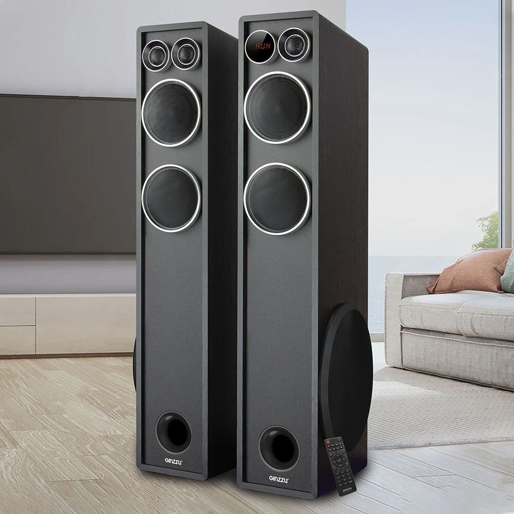Напольная GINZZU GM-326 акустическая система 2.0, RMS 180Вт, 2 колонки, 6 динамиков