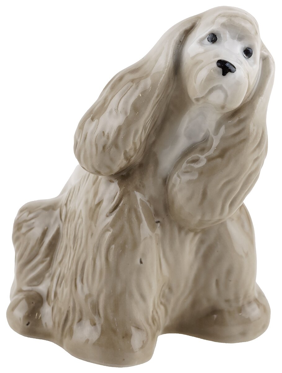 Статуэтка "Кокер-спаниель", фарфор, винтаж, Ленинградский опытный завод (ЛОЗ), СССР, 1984-1991 гг.