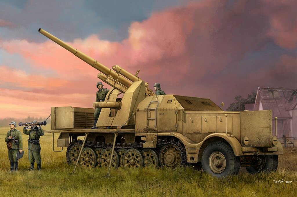 1/35 18-тонный полугусеничный самоходный зенитный орудия калибра 88 мм Сборочная модель