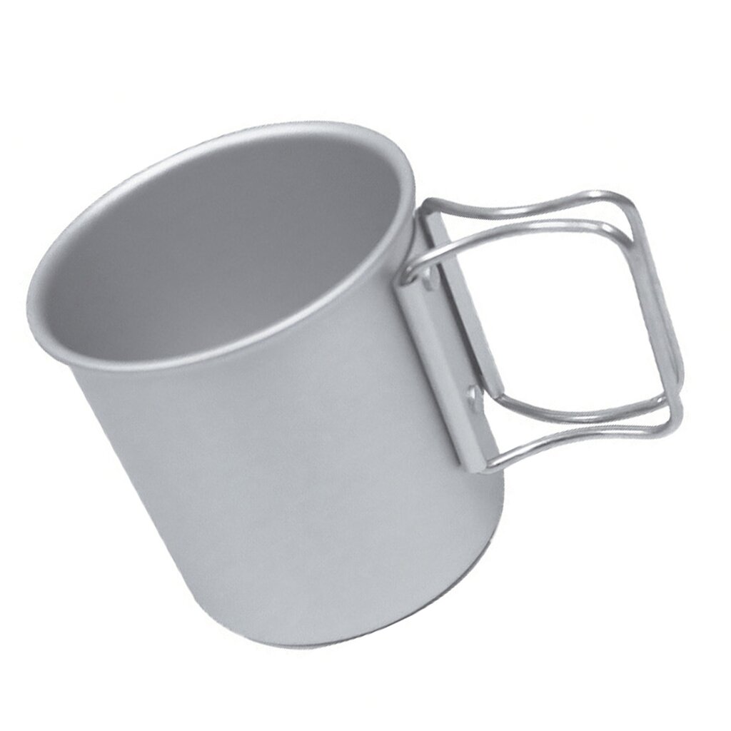 Складной Стакан для воды Из алюминиевого сплава объемом 300 мл для кемпинга-Серебристый