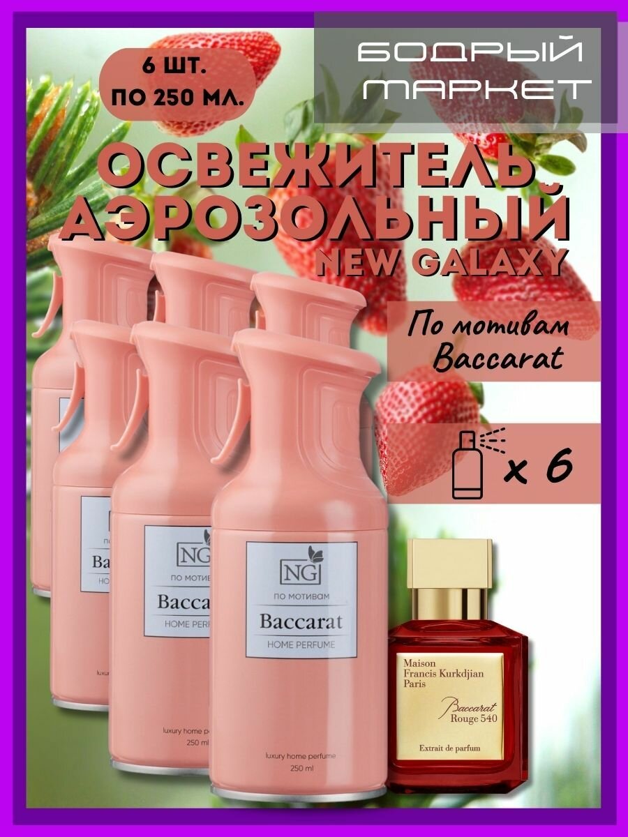 Освежитель аэрозольный NEW GALAXY Baccarat 250 мл 6 шт