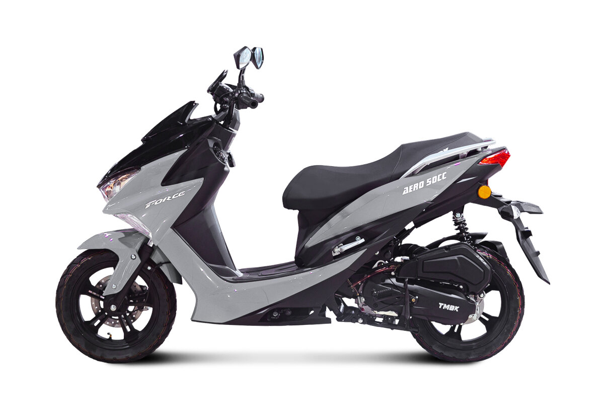 Скутер TMBK "AERO", 50сс, бензиновый, электростартер, белый/черный