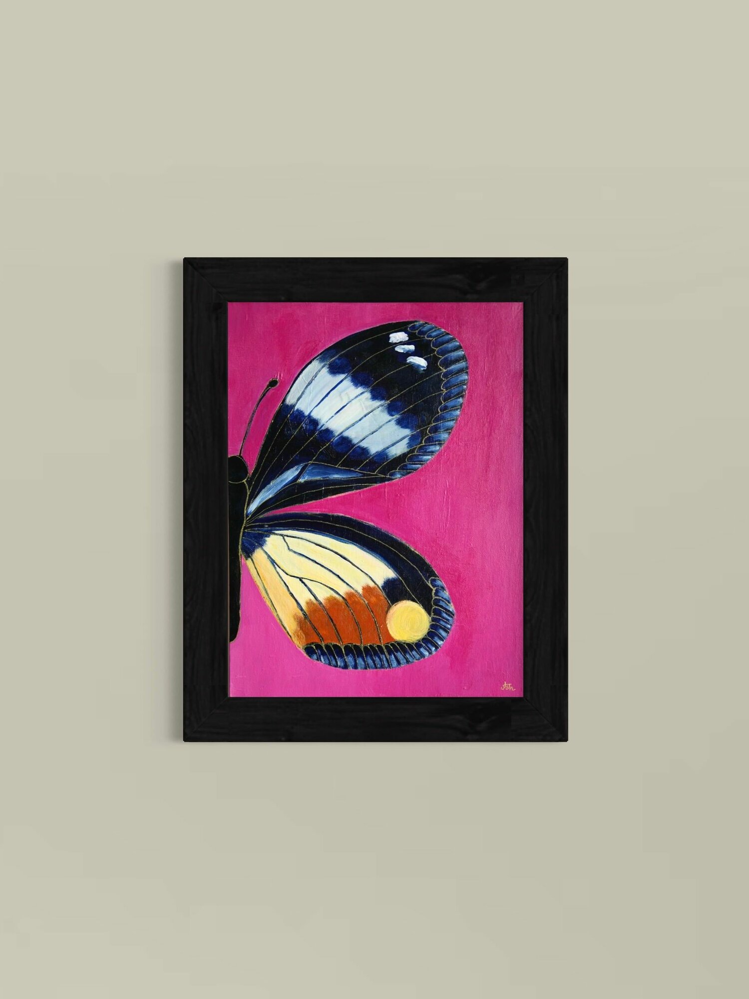 Абстрактная картина акрилом, Крылья бабочки, 36,5 x 46,5 см