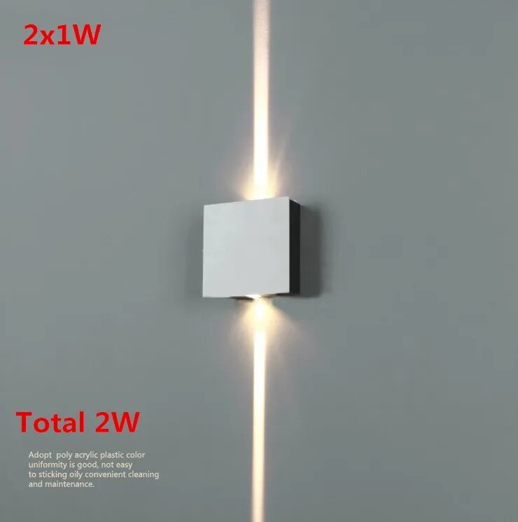 Светодиодный настенный светильник 2x1W, холодный белый свет