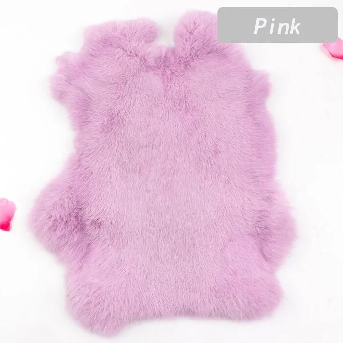 Натуральный мех кролика для рукоделия Розовый, Розовый