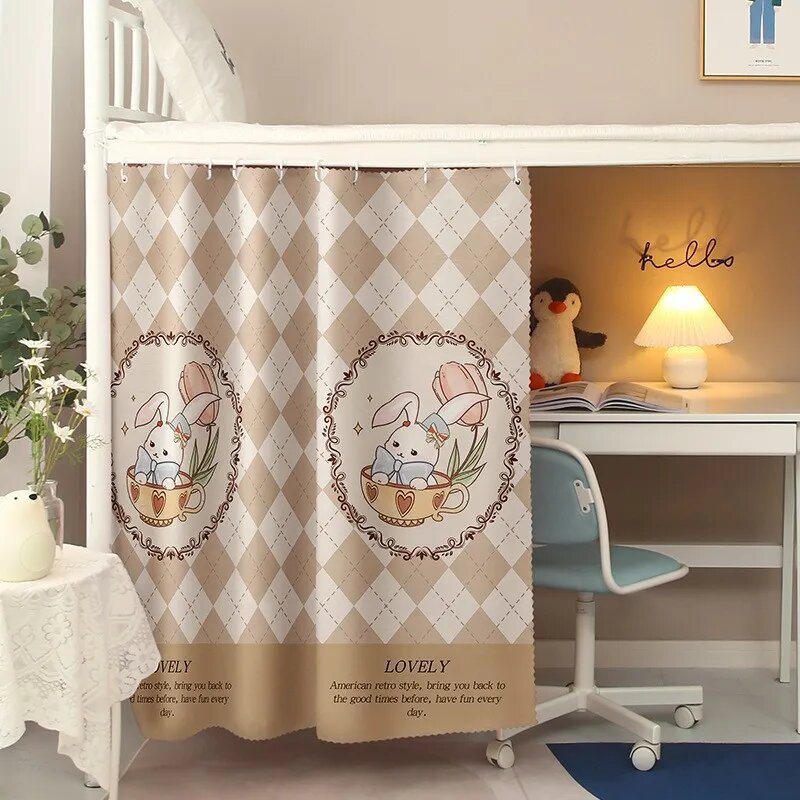 Занавеска на кровать для общежития, s двухъярусная односпальная Бежевый, 1.15x2M(HxL)-3pcs, 18