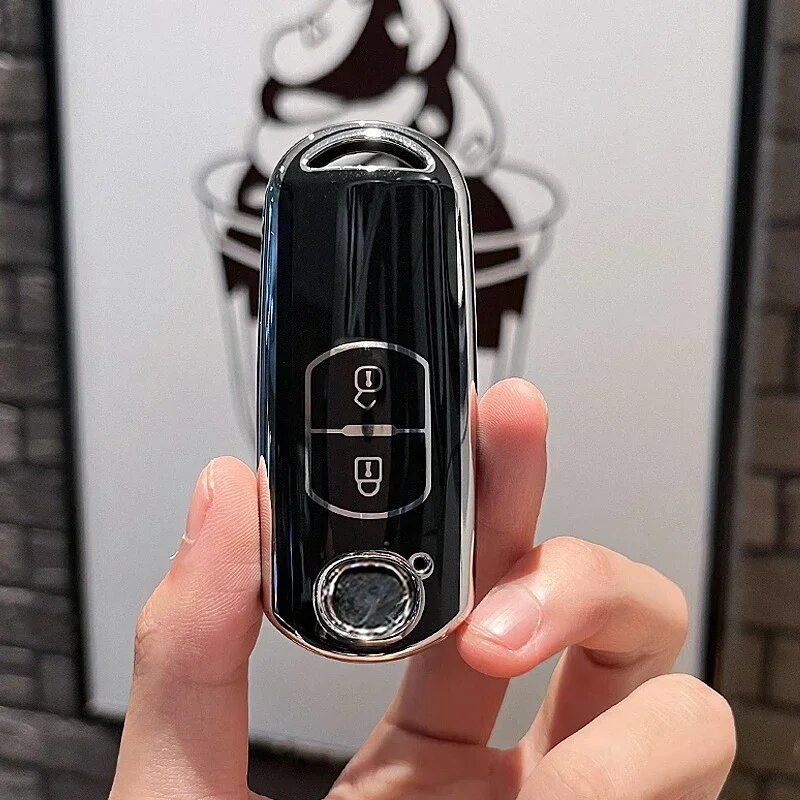 Чехол для ключей Mazda, черный B-2 Button