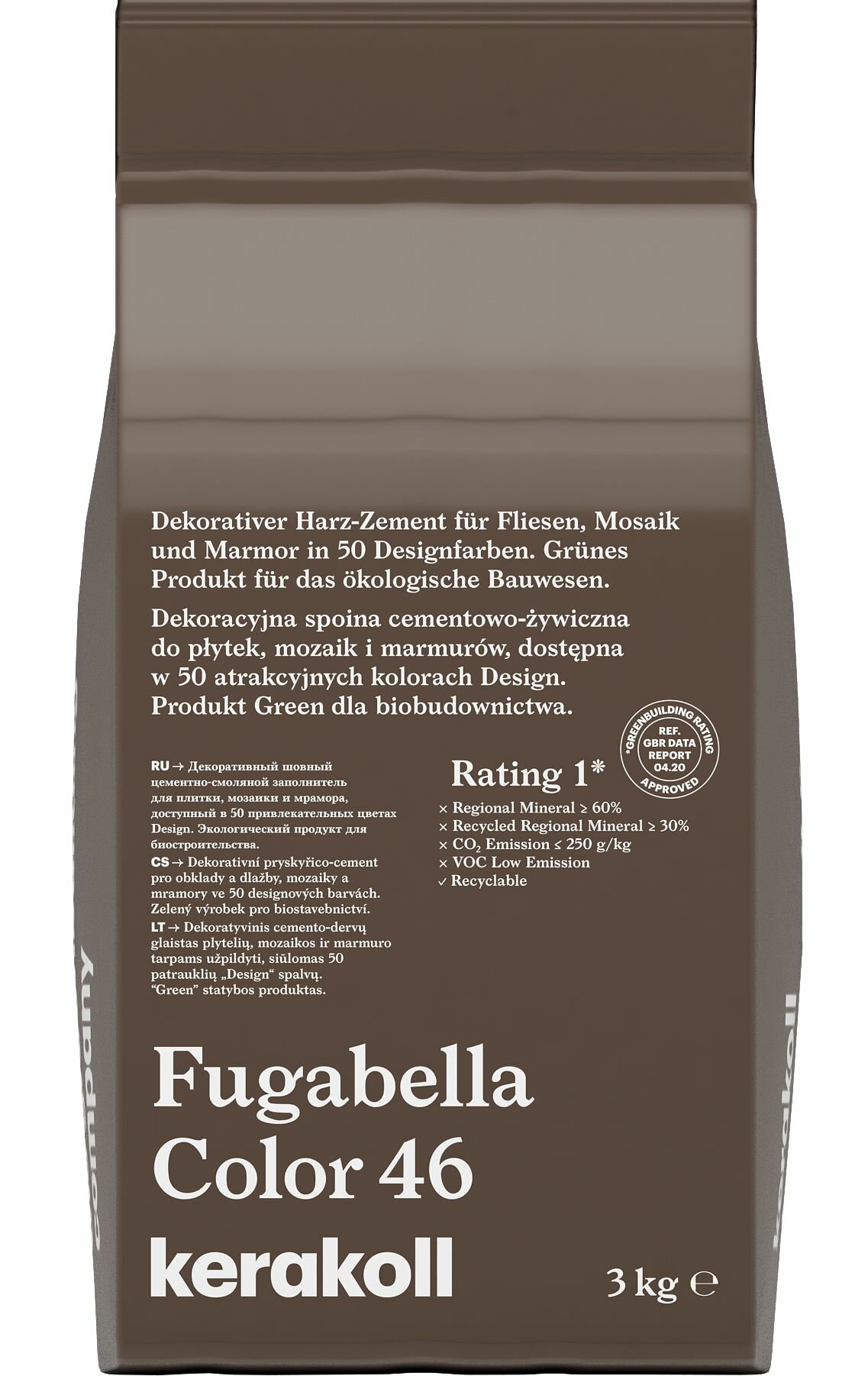 Затирка Kerakoll Fugabella Color, 46 Антрацит 3 кг.