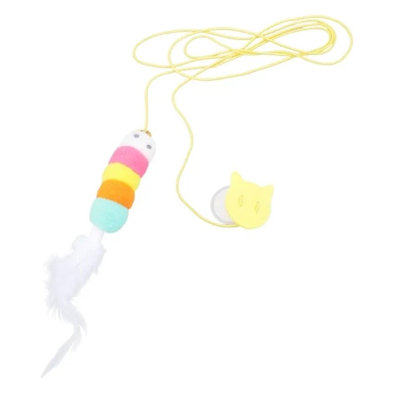 Pet Funny Cat Stick-Шариковая гусеница цвета белого пера