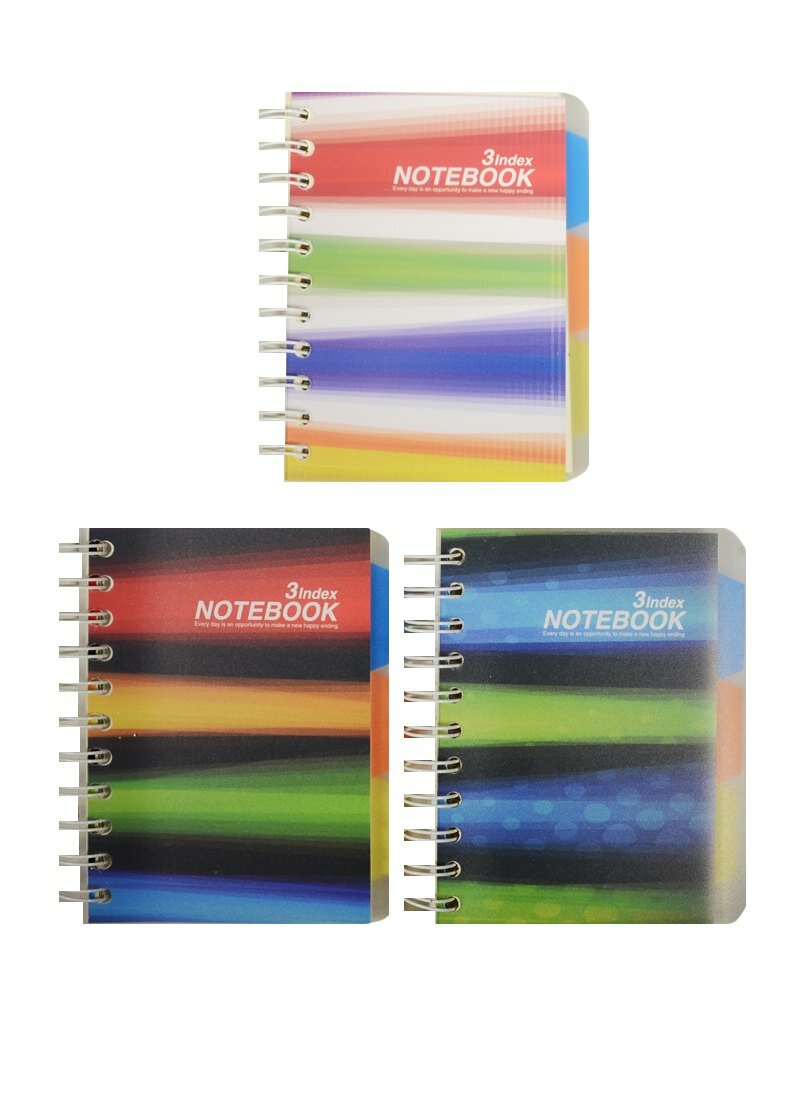 Записная книжка А6 120л лин, спираль, 3цв. разделителя, ассорти, AnAn