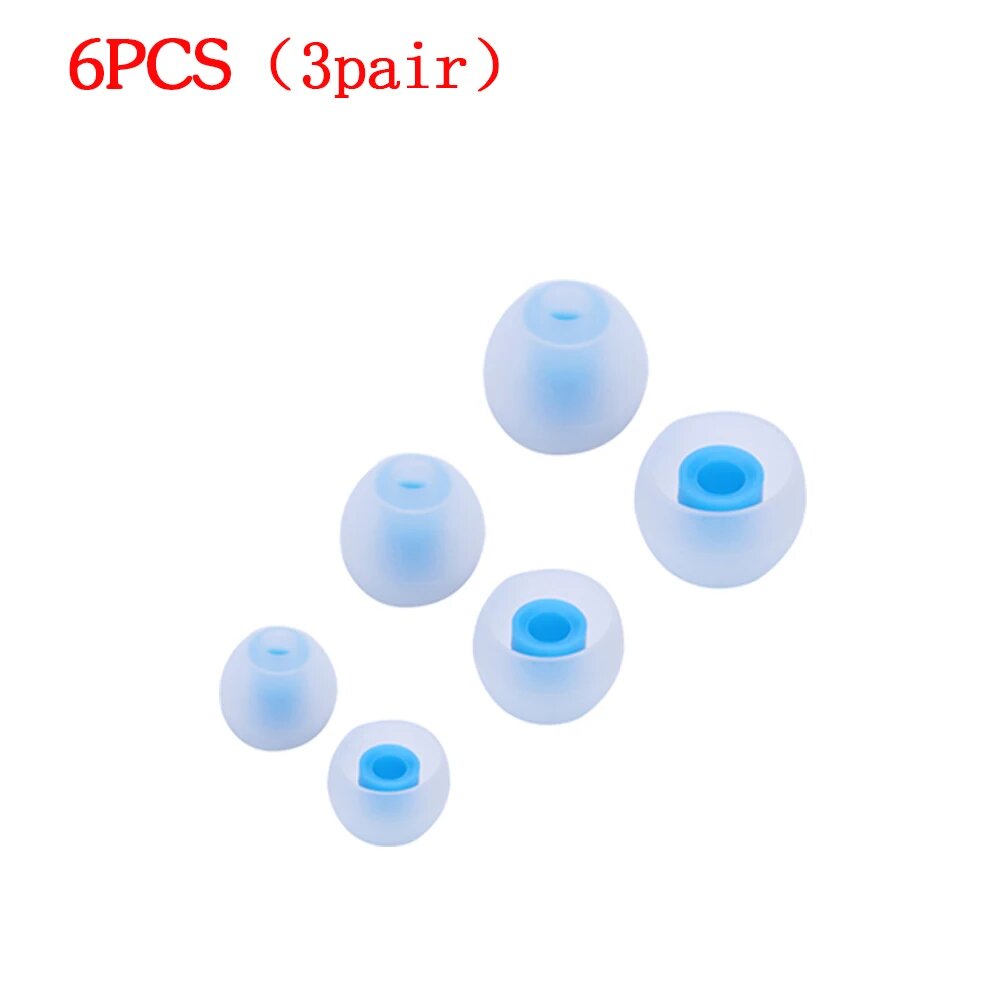Силиконовые амбушюры для наушников, 6шт White Blue