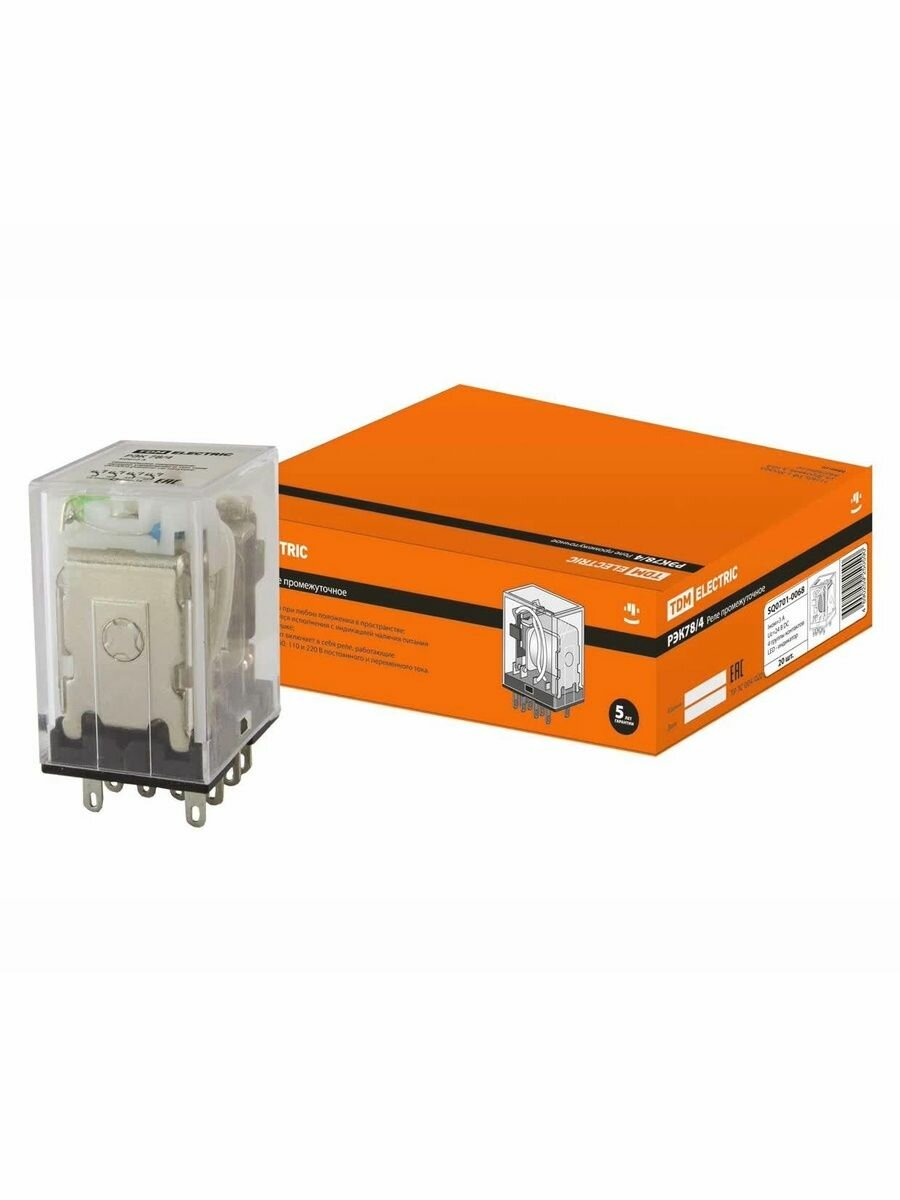 Реле РЭК78/4 с инд. 3А 24В DC TDM