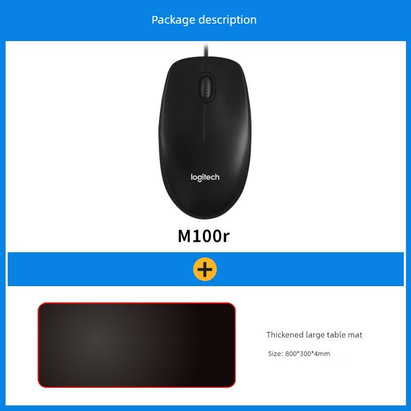 Оригинальная проводная мышь Logitech M100R с USB-подключением для настольных компьютеров, офисных ноутбуков, M90 для