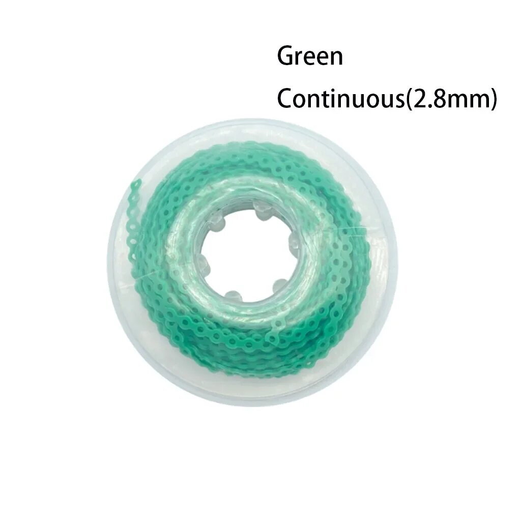 Ортодонтическая цепочка KUCUDENT, Green, Continuous(2.8mm)