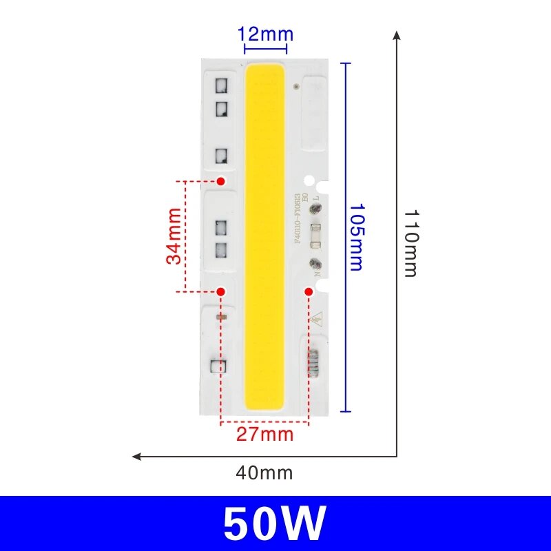 Светодиодный чип 50W 220V Cold white