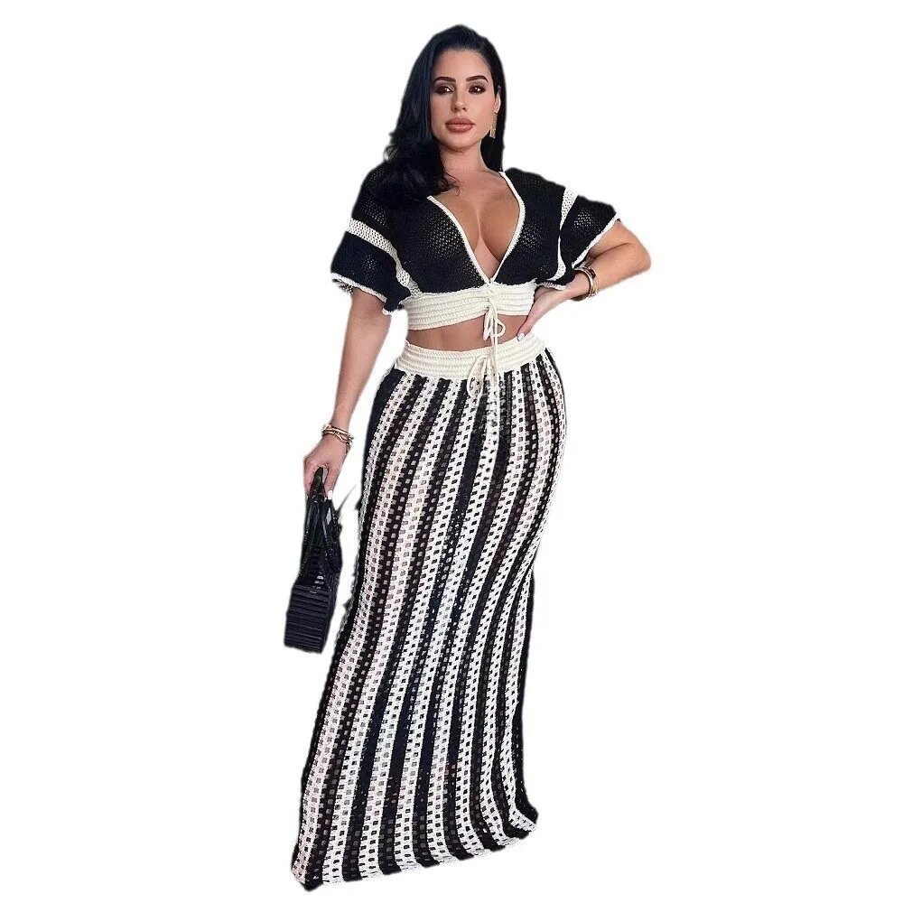 Женская африканская одежда Chamliforve, полиэстер, 2 предмета М, Black