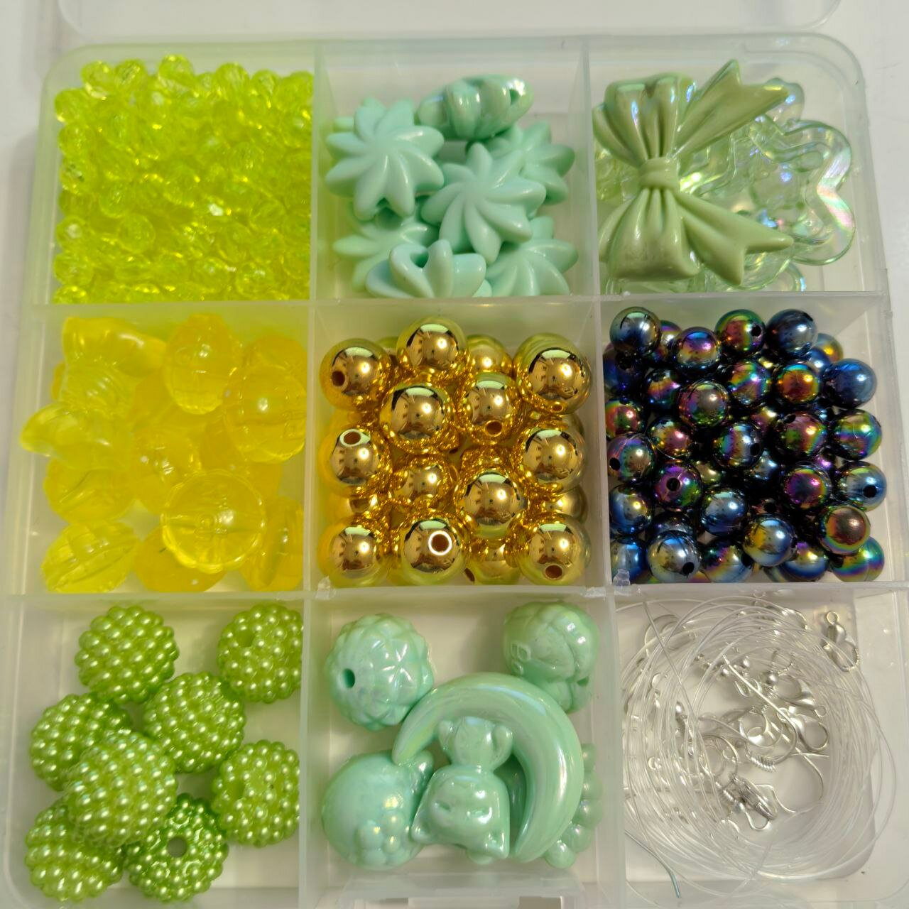 Набор бисера для рукоделия, пластик, разный размер, цвет и форма