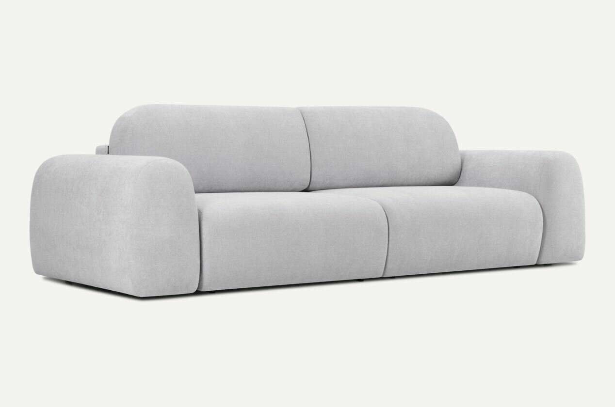 Диван-кровать раскладной Divan.ru Лилт Букле Серебристый, 270х126х86 см, спальное место 200х159 см