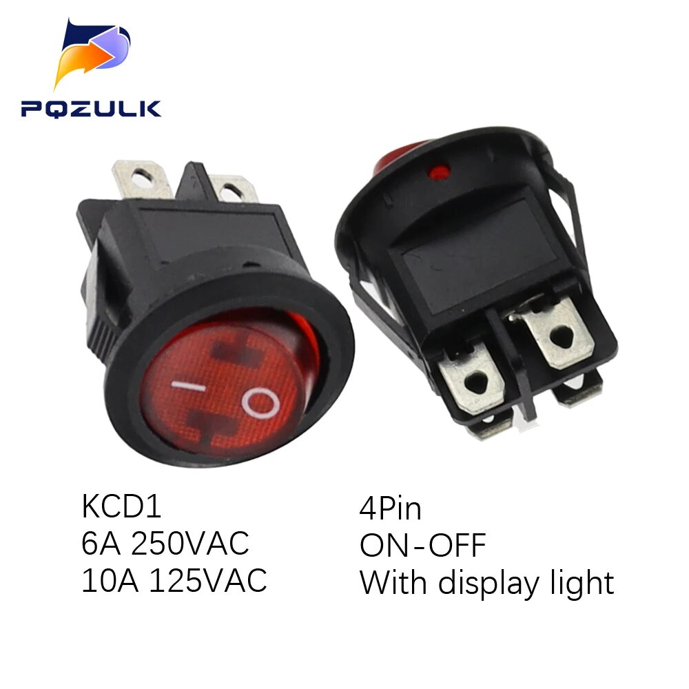 PQZULK Переключатель 4Pin ON-OFF с подсветкой