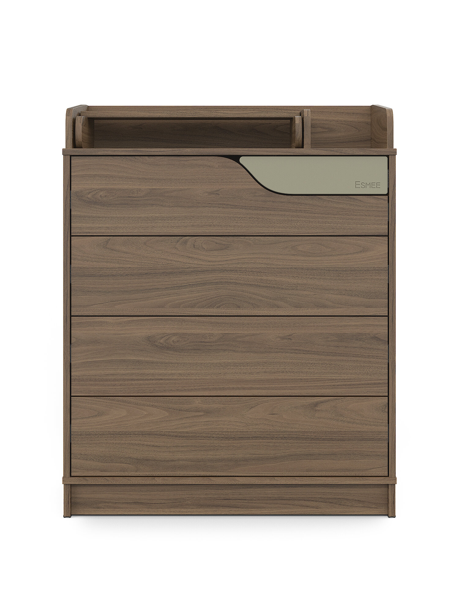 Пеленальный комод "Esmee", орех карини натуральный/оливковый