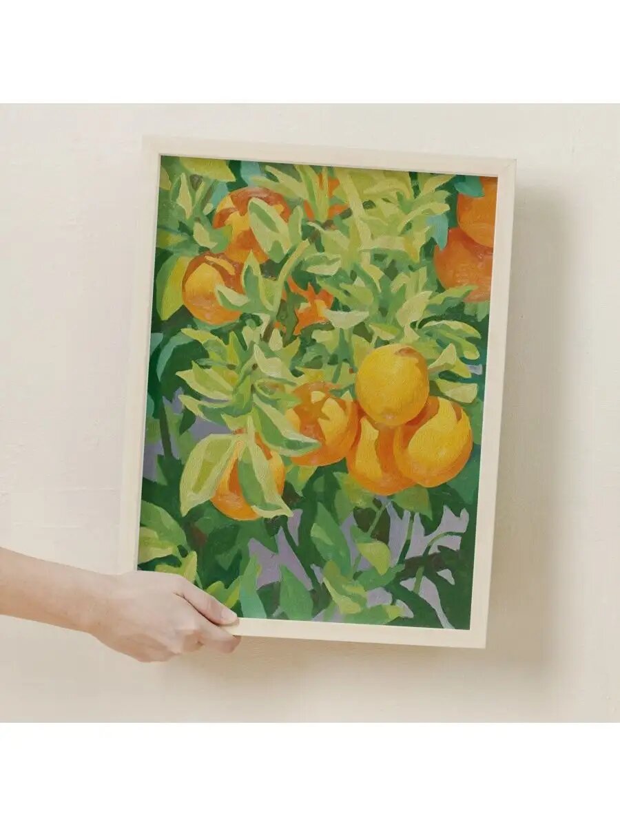 Постер лимон Лимонное дерево для кухни, 30 x 40 см, материал бумага, без рамы