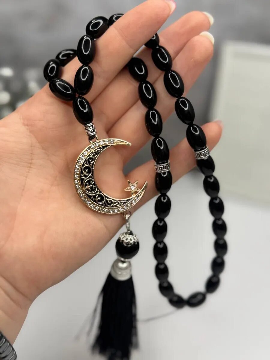 Декоративные мусульманские чётки из шунгита с подвеской, подвеска в авто, тасбих