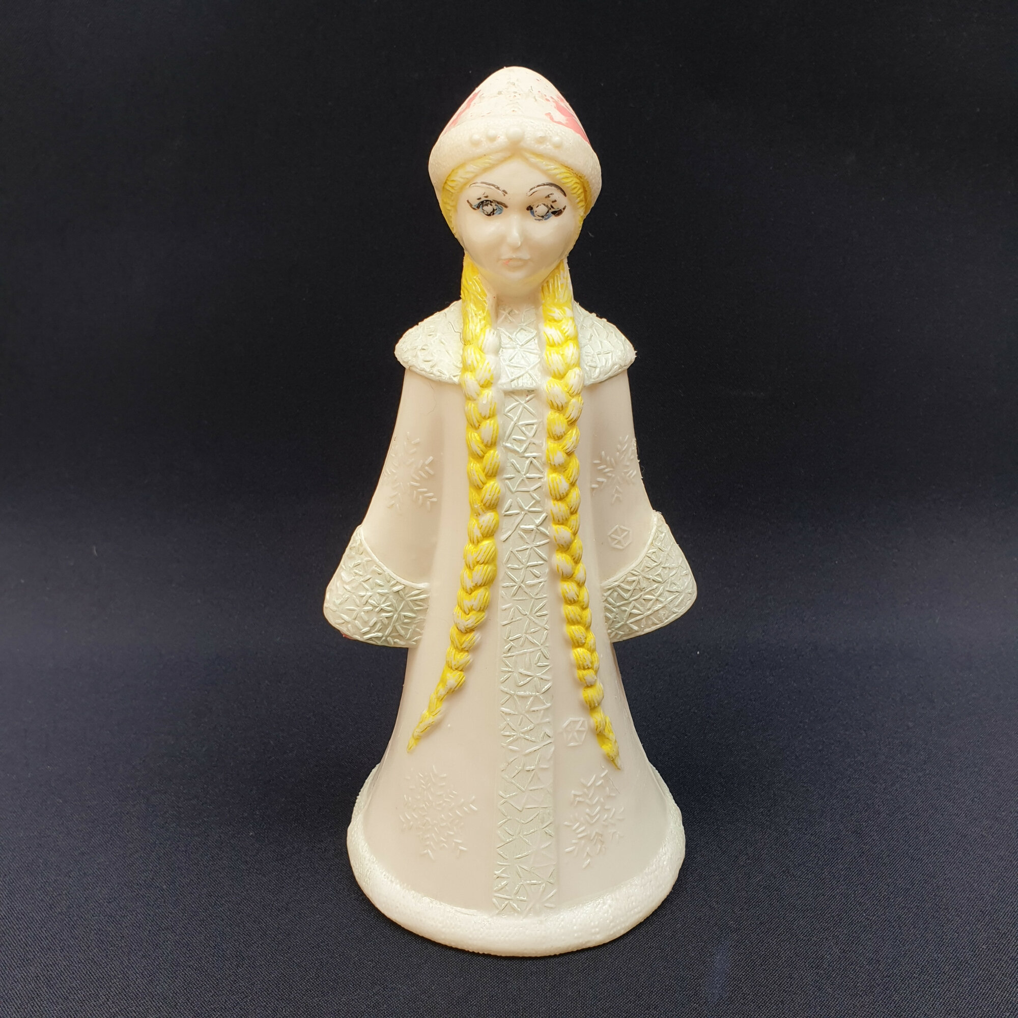 Винтажная Снегурочка 22 см, пластик, роспись - сход краски СССР