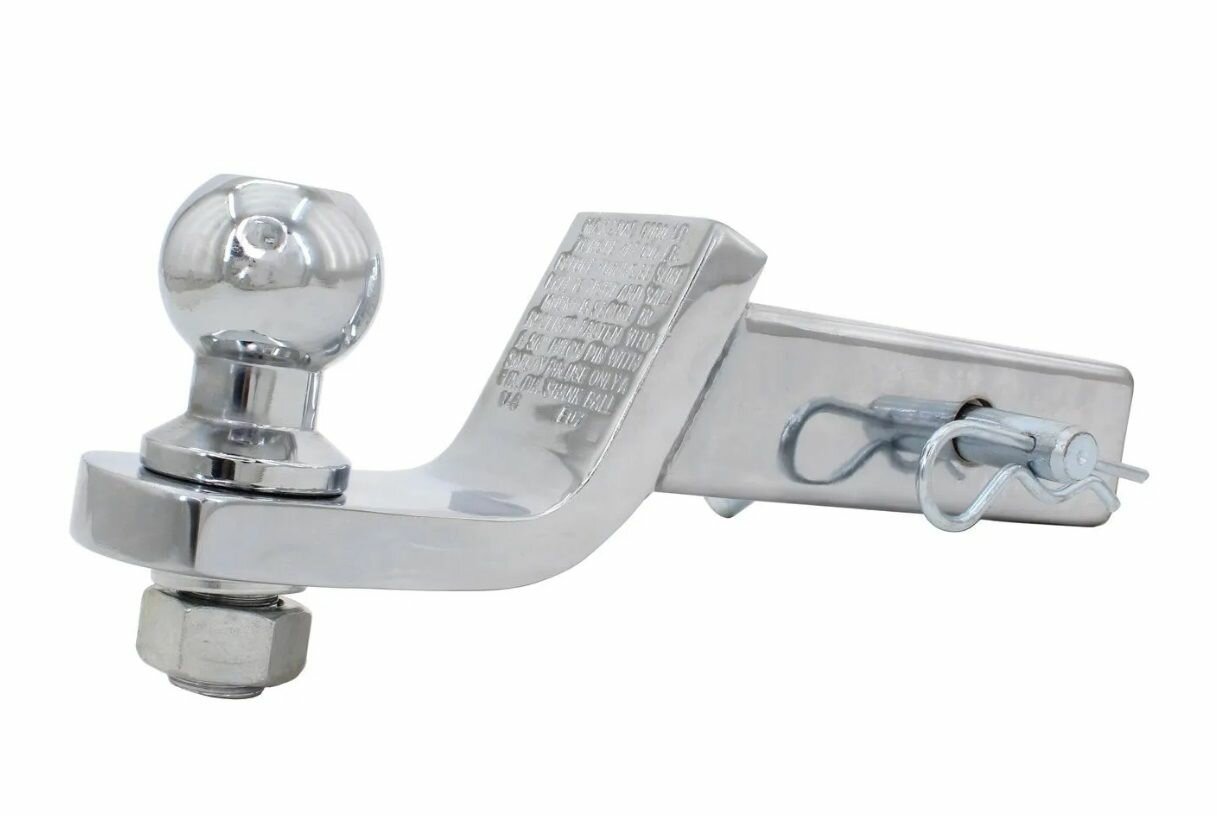 Переходник 2" для установки фаркопа 50х50 (хромированный) + шар 50 мм + палец