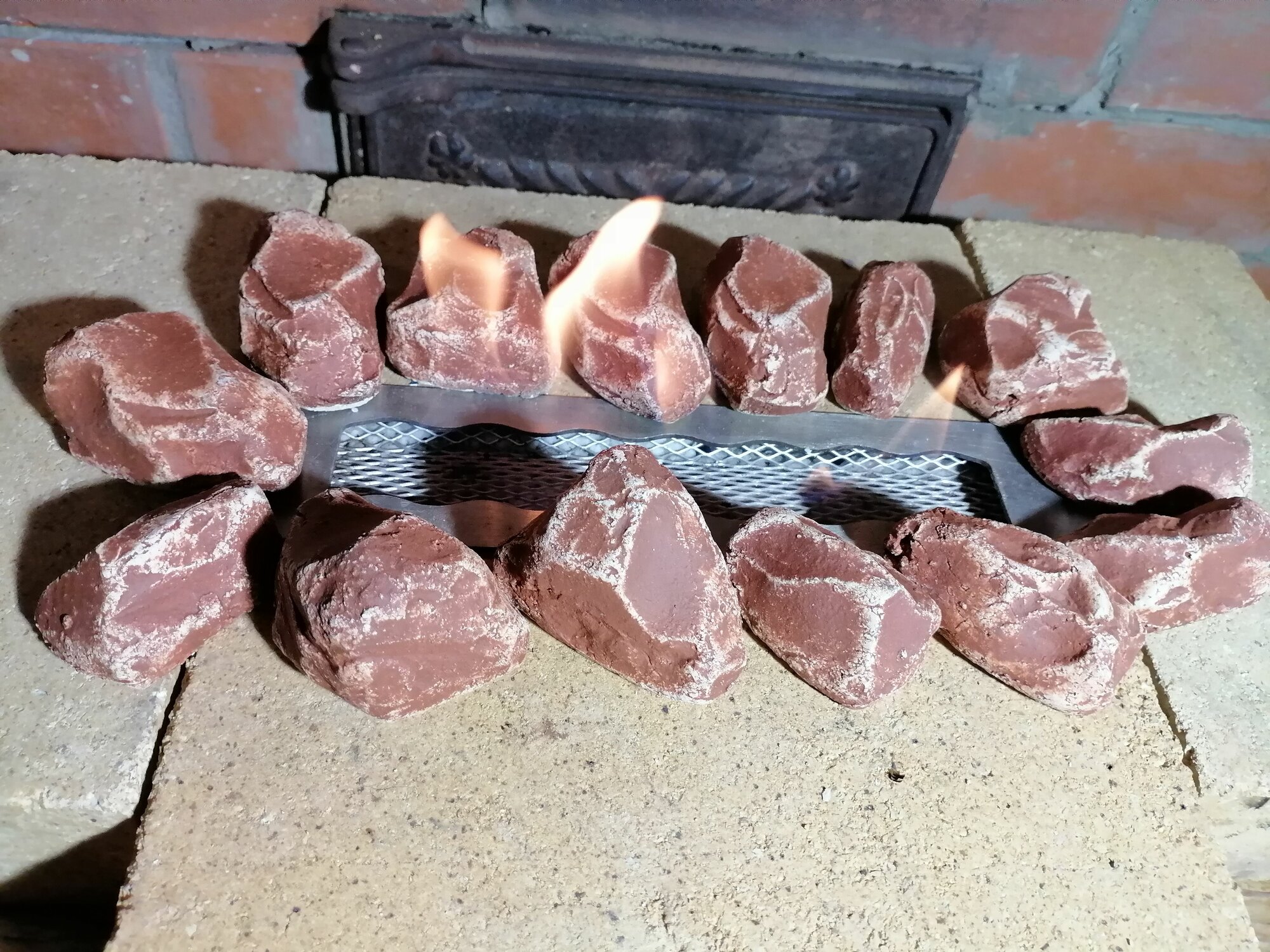 Камни керамические для биокамина, опал, 14 шт