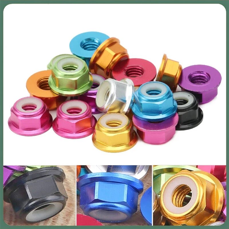 Бордовые стопорные гайки из алюминия M2-M8