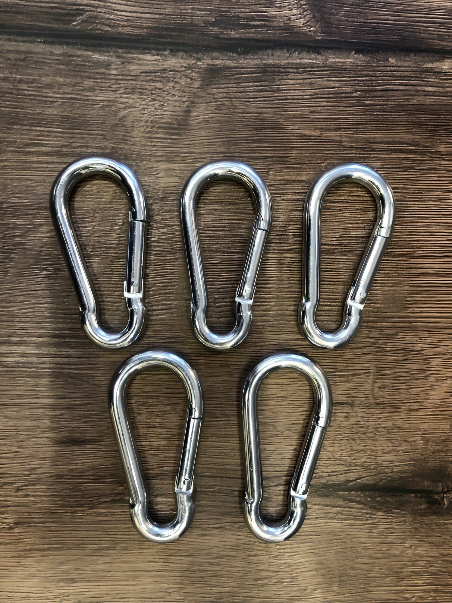 Карабин пожарный M8, цинковое покрытие, неразъёмный, грушевидной формы, оцинкованный