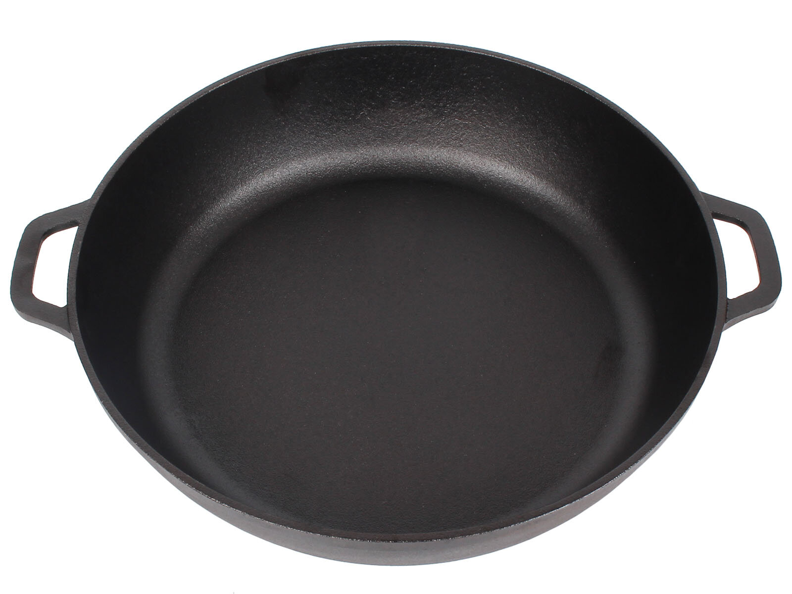 Чугунная жаровня биол, 28х6,6см, 2 ручки, антипригарное покрытие, черная