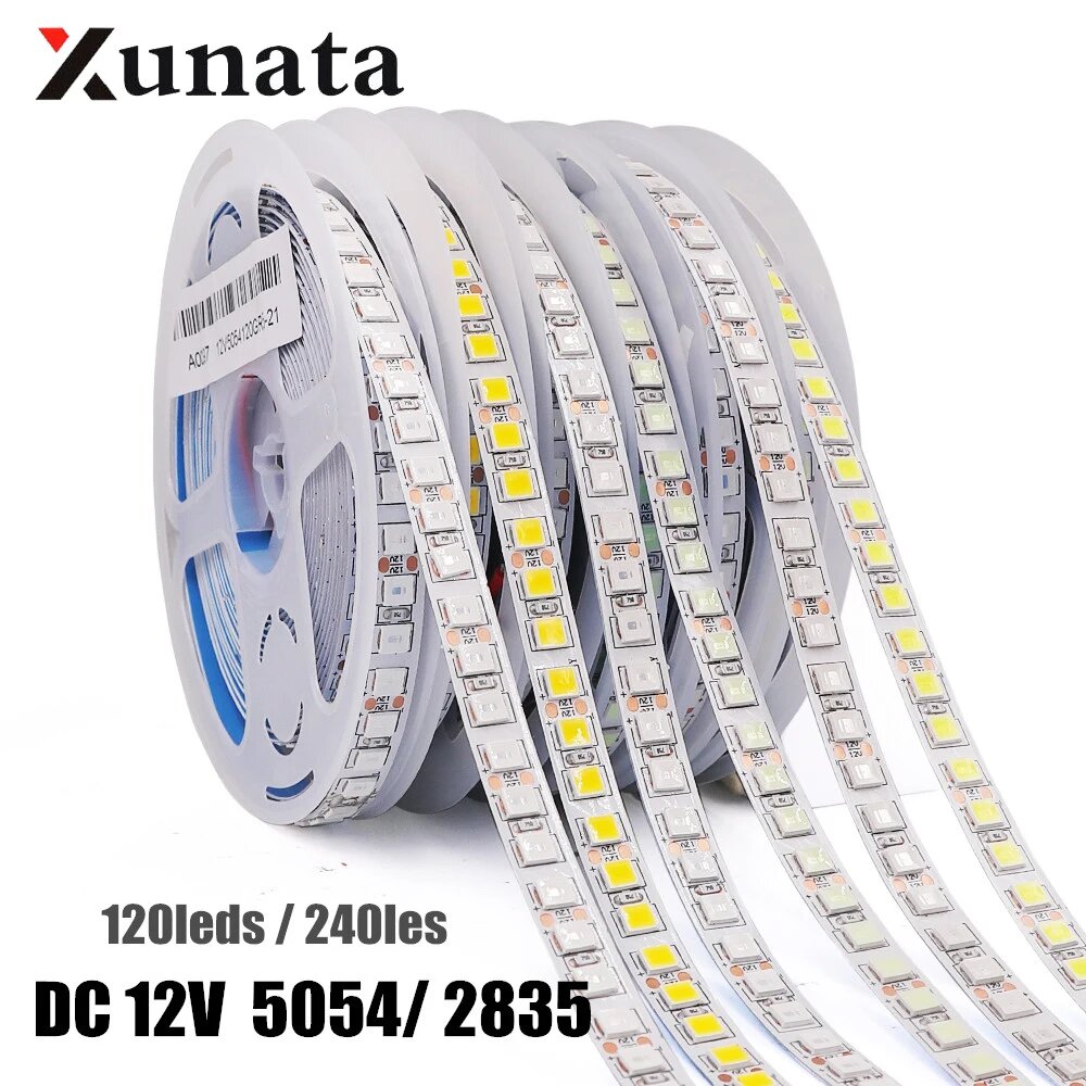 Светодиодная лента XUNATA 12В 5054 2835 5м теплый белый/натуральный белый