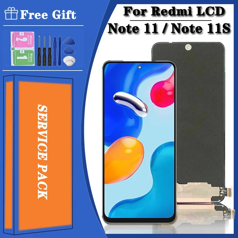 Дисплей Xiaomi Redmi Note 11S Super AMOLED с рамкой, черный