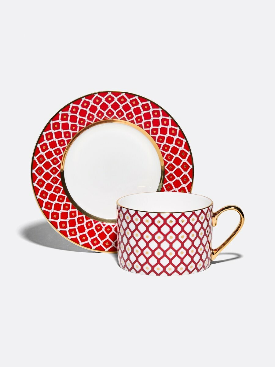 Чайная пара "Скарлетт" форма Идиллия 250 мл, Императорский фарфоровый завод