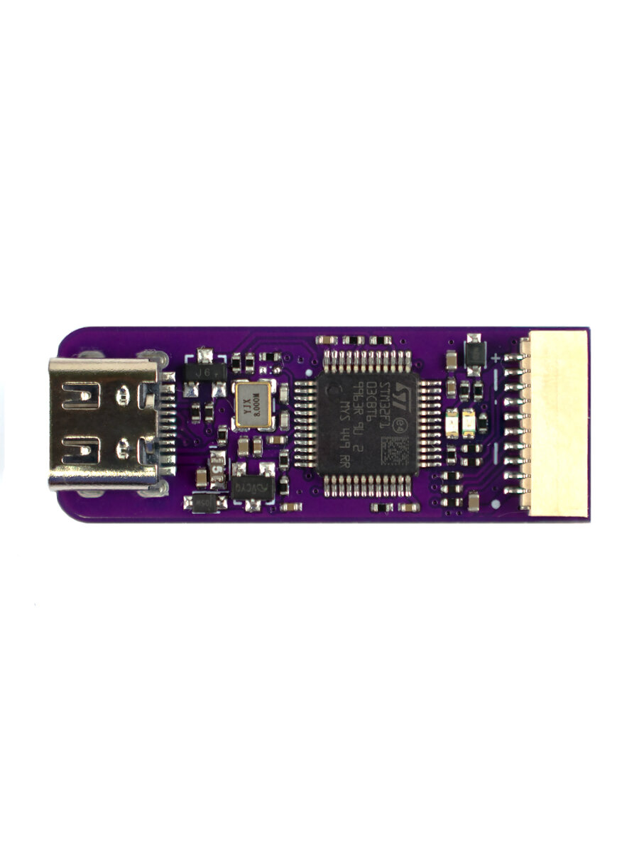 Мини-отладчик WeAct Studio STLINK-STM32, STM32F103CBT6, USB-C, SWD, SWO, UART — фото 1