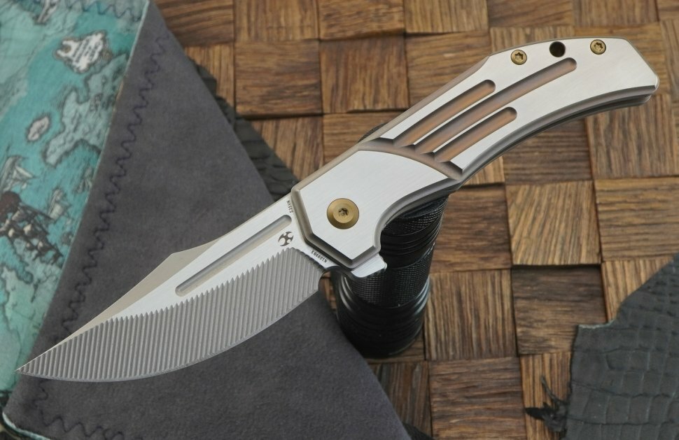 Складной нож Kansept Knives Orion, сталь CPM S35VN, CNC Milling, рукоять титан бронзовое анодирование