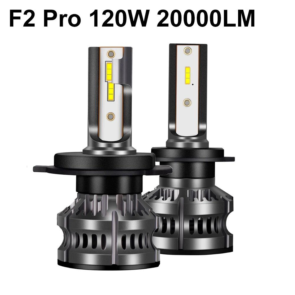 LED F2 Pro H4 120W 20000LM 8000K Автомобильные фары