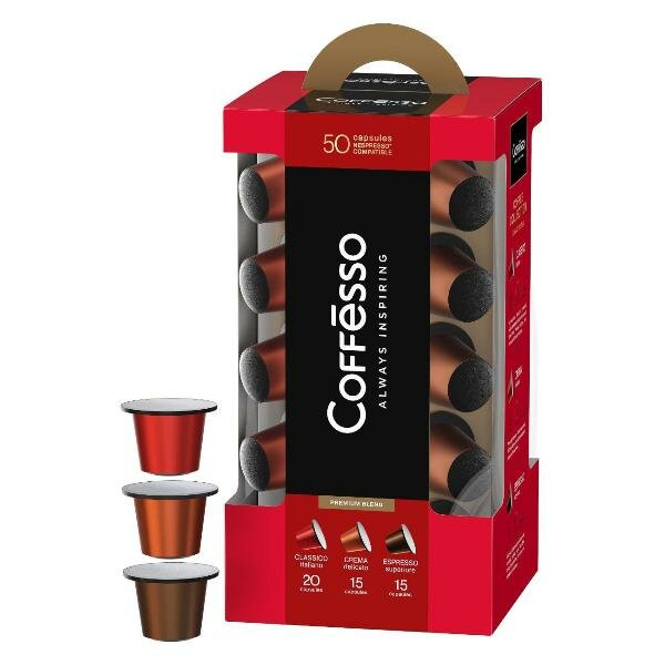 Кофе в капсулах Coffesso 3 вкуса 50 капсул