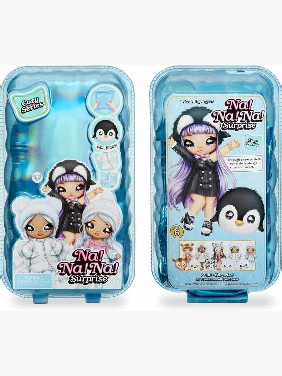 Na! Na! Na! Surprise Игрушка Cozy Series кукла с помпон сумкой в виде пингвина + аксессуары