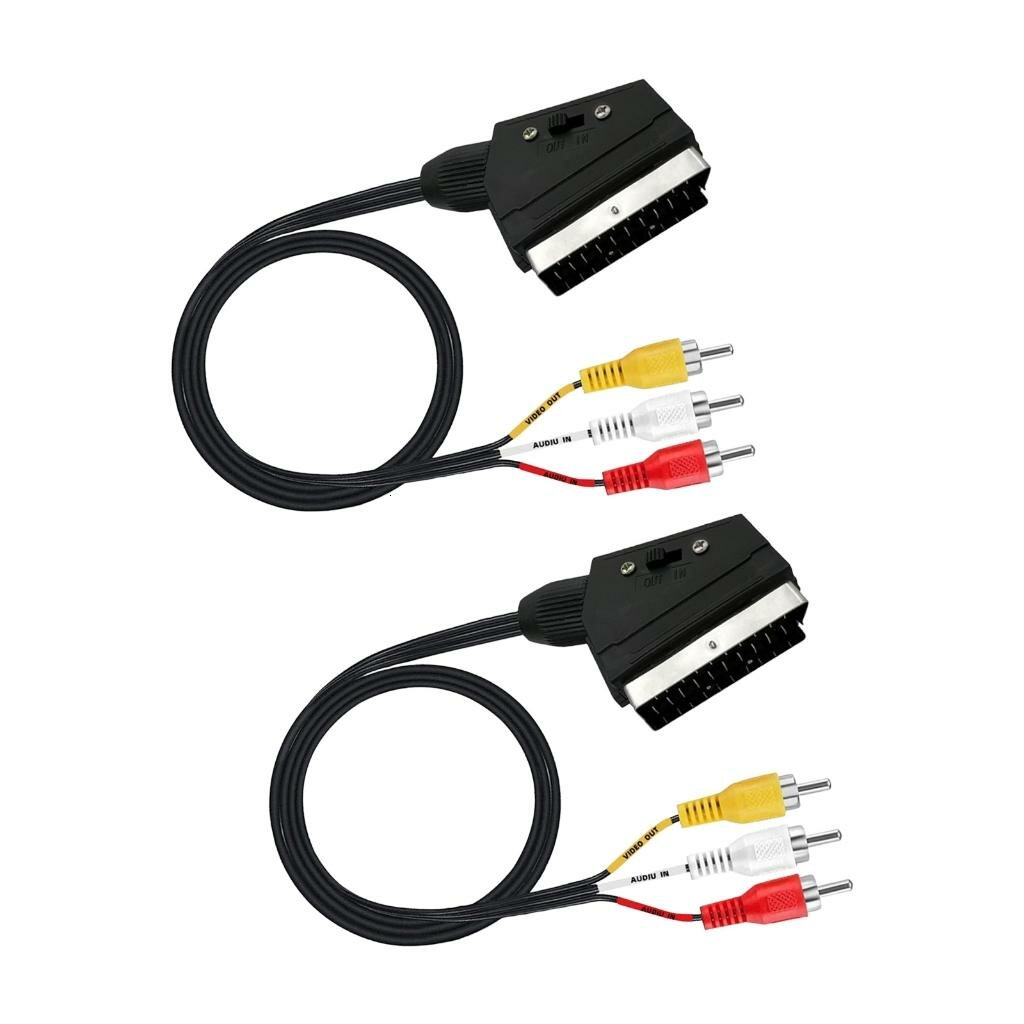 Кабель SCART–RCA, 1,5 м, 2шт