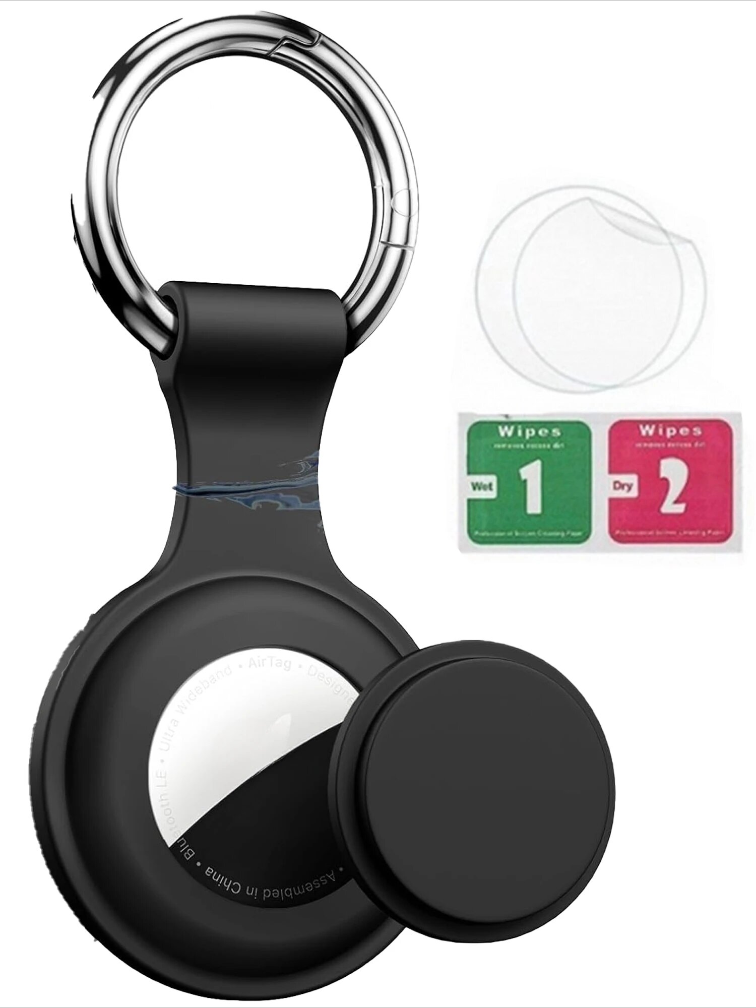 Водонепроницаемые брелоки для AirTag, набор из 8/4/2 штук Черный, Waterproof-Black