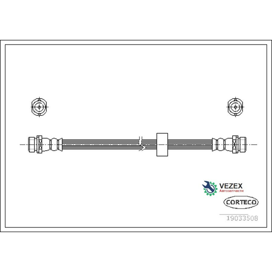 CORTECO 19033508 Тормозной шланг задний L (300mm)