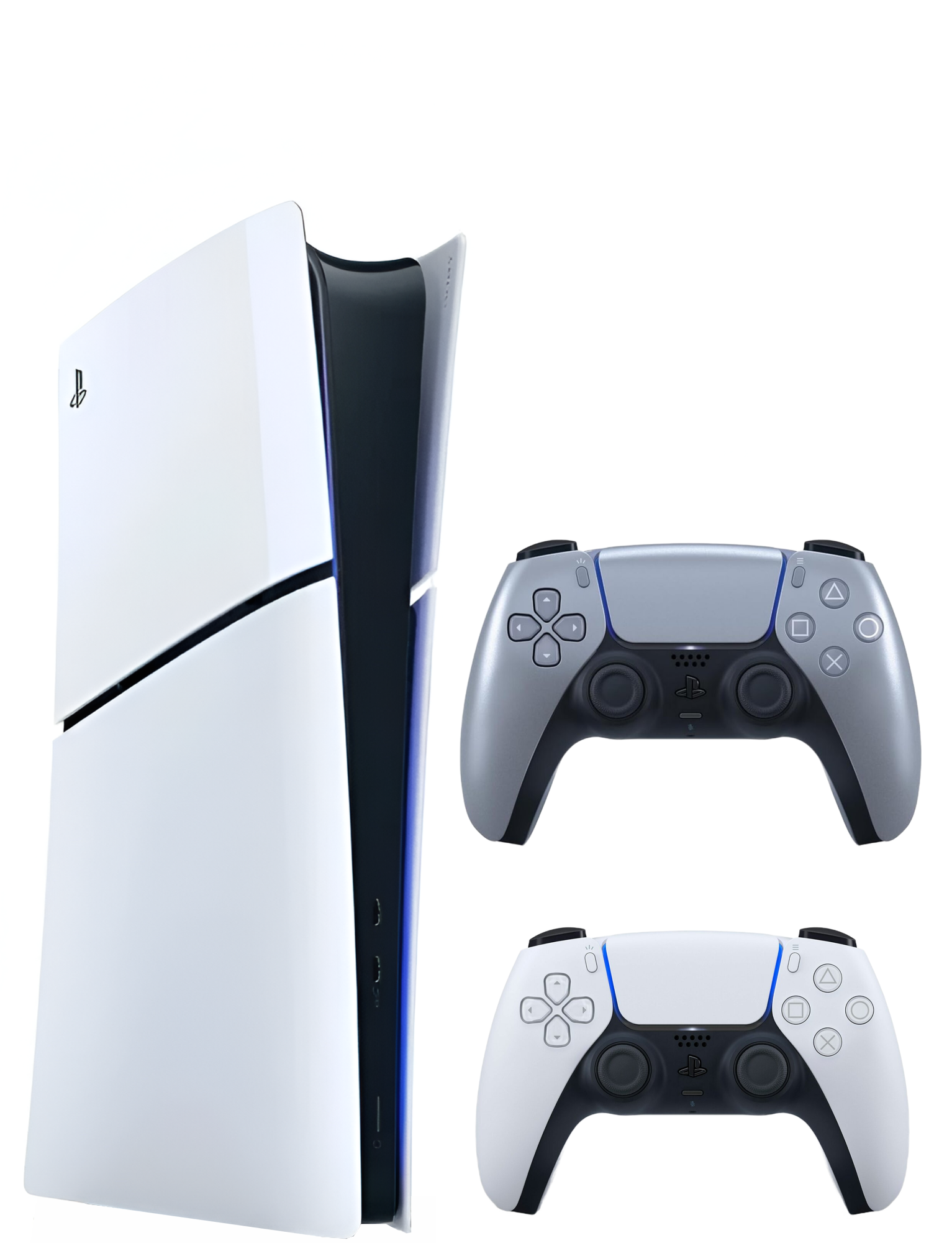 Игровая приставка Sony PlayStation 5 PS5 Slim Digital ,825 Гб (Без дисковода) + 2-ой геймпад(Серебряный)