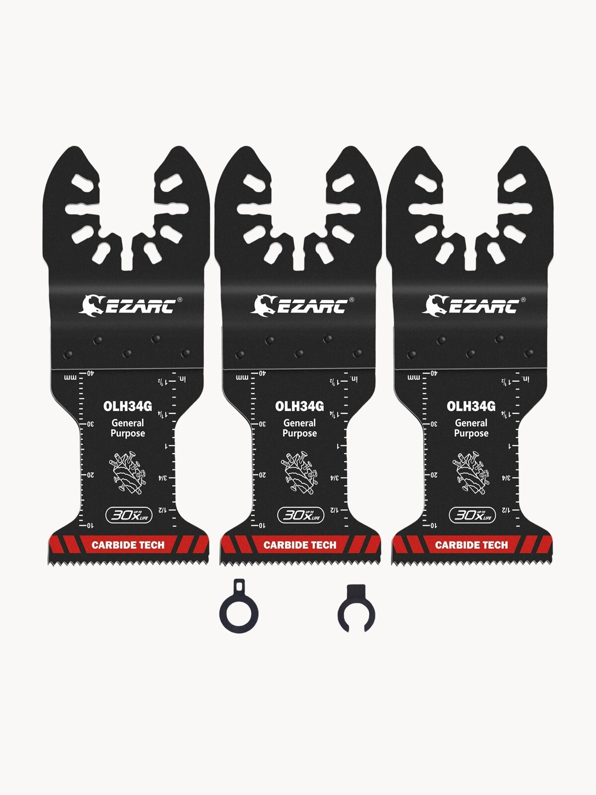 Карбидные насадки EZARC универсальные, для реноватора мультитула, полотно пильное, набор 3 шт.