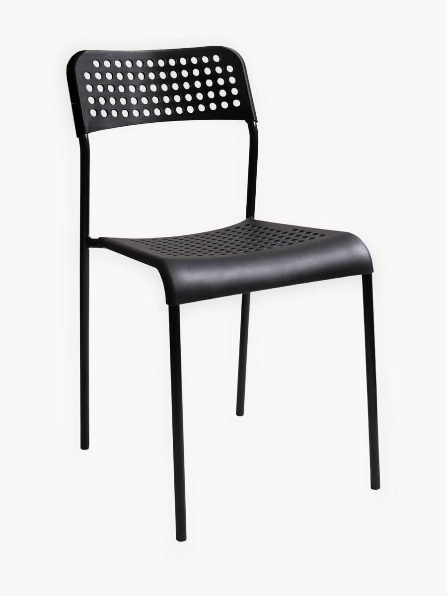 Стул НИКА СТ7/Ч черный/матовый черный, 475х410х780 мм, до 110 кг