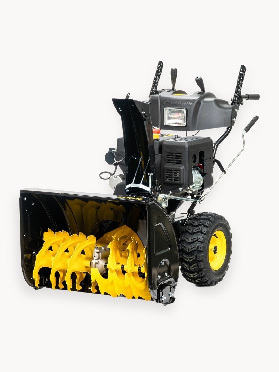 Снегоуборщик бензиновый самоходный с электростартером CHAMPION ST1171E (12лс 70см 123кг фара, обогрев, зимний двигатель)